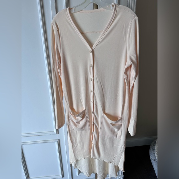 Tops | Pale Peach Buttonup Cardigan With Pockets | Poshmark